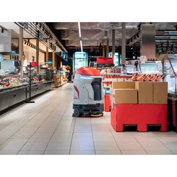 Floor-cleaning scrubber robot/cobot Self.y COMAC